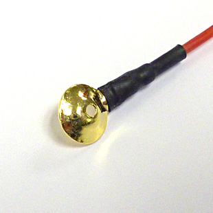 Unimed | 10mm GOLD Disc Electrodes with 200cm cable. Pack of 25
